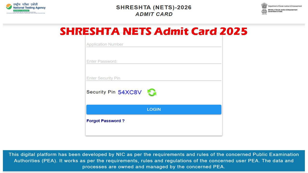 NTA SHRESHTA NETS Admit Card 2026 OUT Download Link - Result Marg ...