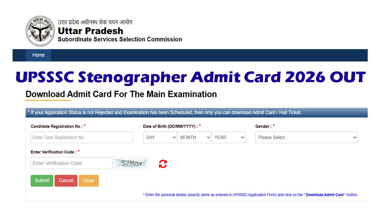 UPSSSC Stenographer Admit Card 2026 OUT Download Link - Result Marg ...